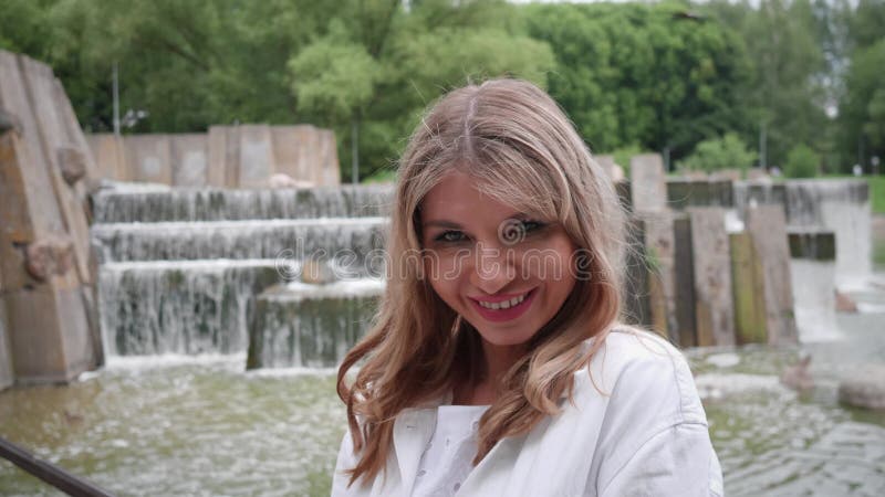 Beautiful Blonde Woman Summer Portrait Stock Video Video Of Motion