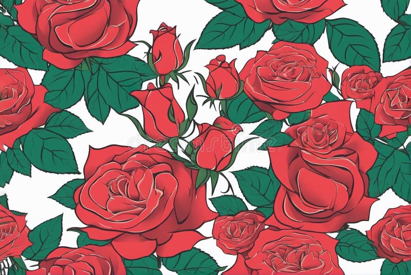 Beautiful Blooming Red Rose Flower Stock Photo - Image of vector ...