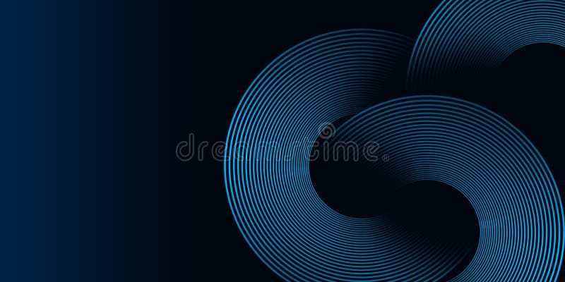 Blue Abstract Background with Glowing Curve Geometric Lines. Modern ...