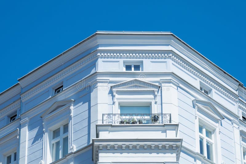 Beautiful Blue Ancient Urban Building in Sunny Day Stock Photo - Image ...