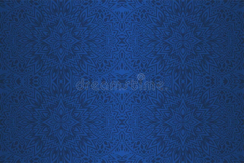 Beautiful Blue Art with Abstract Seamless Pattern Stock Vector ...