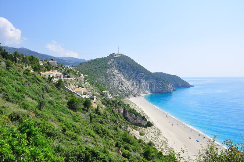 Beautiful blue beach stock photo. Image of tourist, play - 61017482