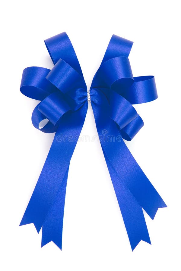 Beautiful Blue Bow from Satin Ribbon Stock Image - Image of birthday ...