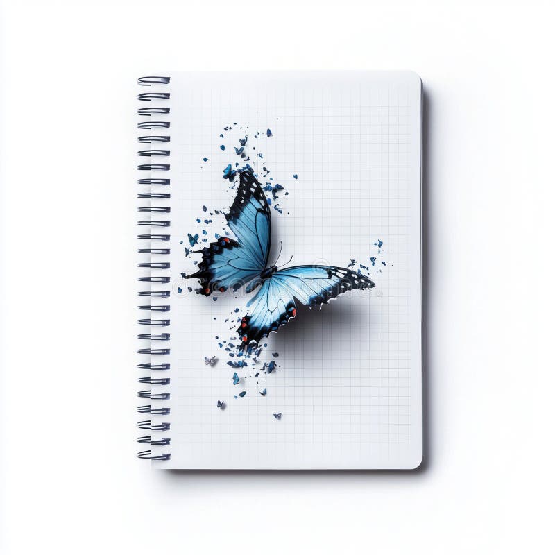 A Beautiful Blue Butterfly Appears To Emerge from a Grid-patterned ...