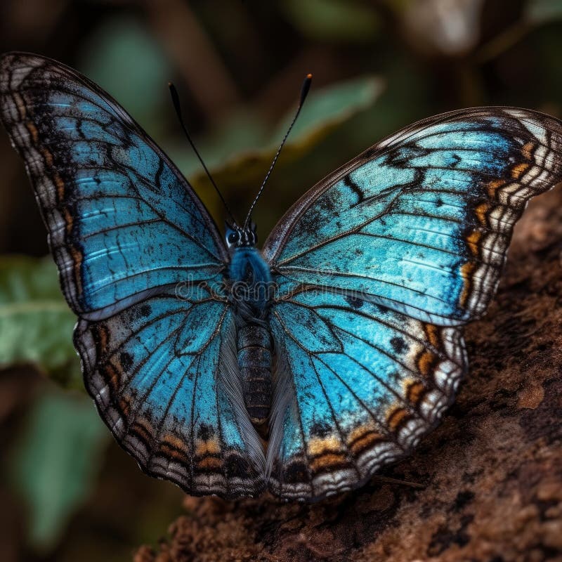 Beautiful Blue Butterfly. Generative AI Stock Illustration ...