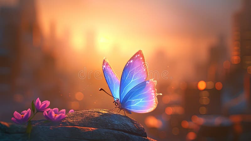 Beautiful blue butterfly stock illustration. Illustration of ...