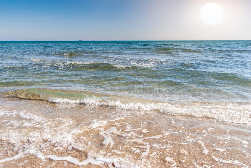 Beautiful Blue Caribbean Sky and Sun and Sea Stock Image - Image of ...