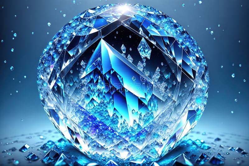 Beautiful Blue Clear Crystal by AI Generated Stock Illustration ...