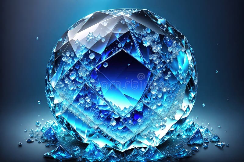 Beautiful Blue Clear Crystal by AI Generated Stock Illustration ...