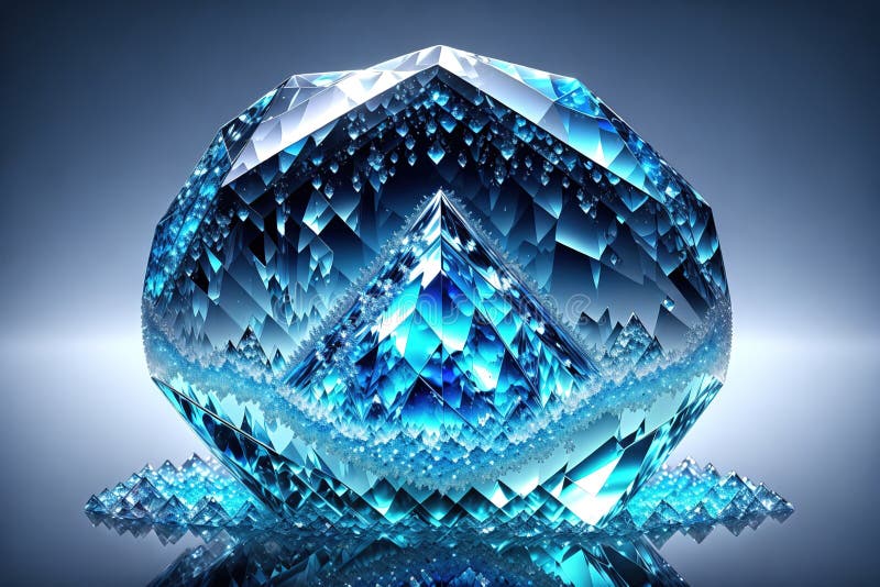 Beautiful Blue Clear Crystal by AI Generated Stock Illustration ...