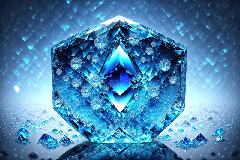 Beautiful Blue Clear Crystal by AI Generated Stock Illustration ...