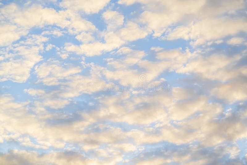 Beautiful Blue Cloudy Shining Sky in the Evening Stock Image - Image of ...