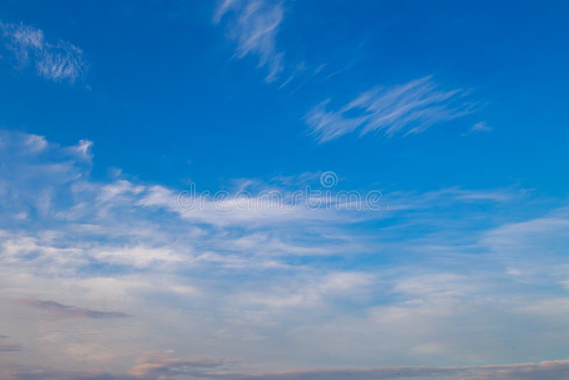 Beautiful Blue Cloudy Sky in Windy Weather. Background or Blank Stock ...