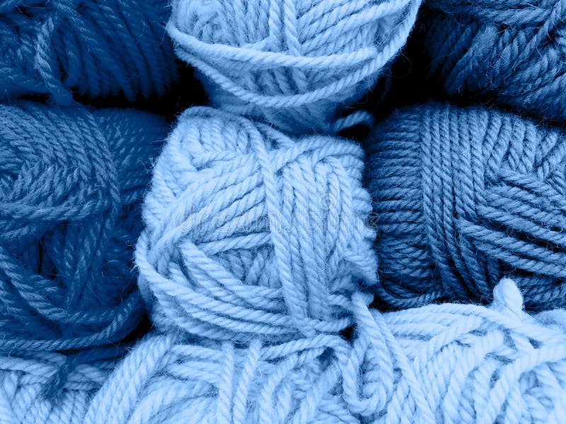 Beautiful Blue Colorful Different Thread Balls. Stock Image - Image of ...