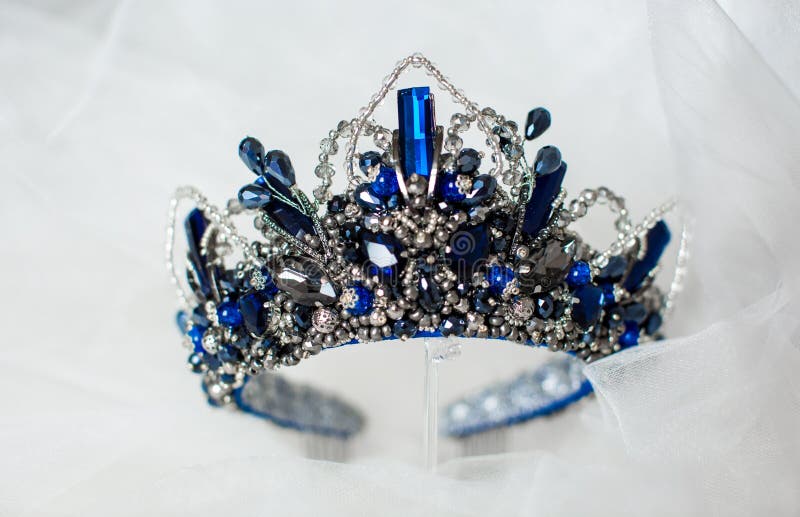 Beautiful Blue Crown on a Grey Background Stock Illustration ...