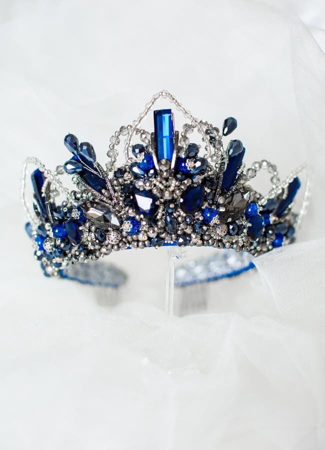 Beautiful Blue Crown on a Grey Background for the Stock Illustration ...
