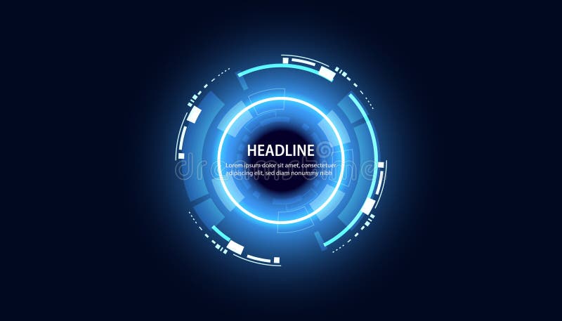 Beautiful Blue Digital Circle on a Technology Background. Copy Space ...