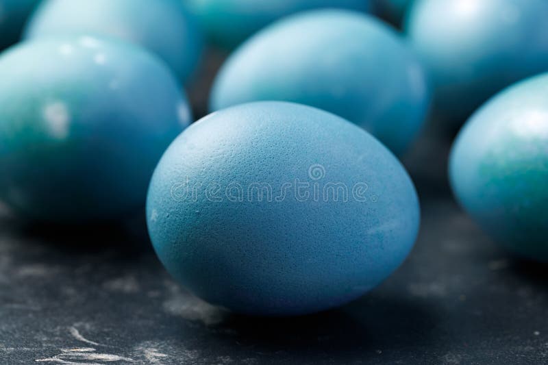 Beautiful Blue Easter Eggs. Happy Easter. Stock Image - Image of family ...