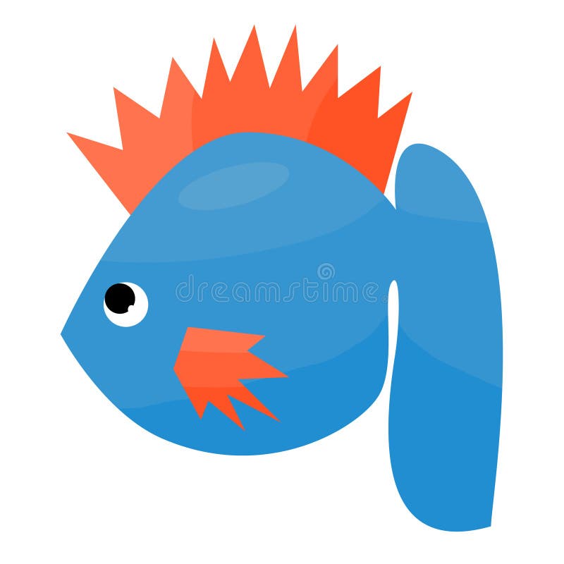 Beautiful Blue Fish Icon Isolated Vector Illustration. Stock Vector ...