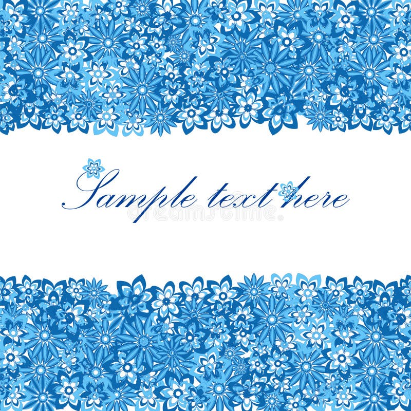 Beautiful Blue Floral Frame Stock Vector - Illustration of frame, green ...