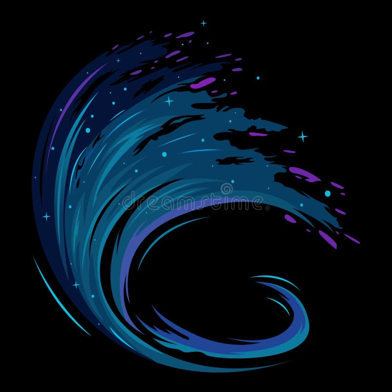 Beautiful Blue Galaxy Waves Vector Illustration Stock Illustration ...