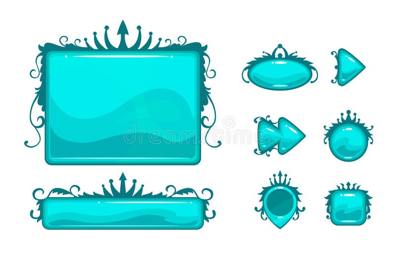 Beautiful Blue Game User Interface Stock Vector - Illustration of crown ...
