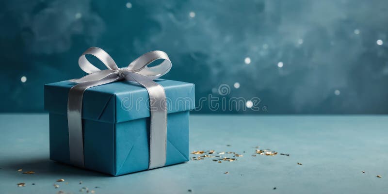 Beautiful Blue Gift Box on an Aesthetic Birthda Ai Generated Stock ...