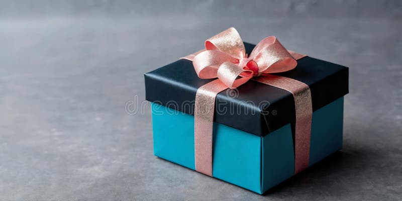 Beautiful Blue Gift Box on a Pastel Black Aesth Ai Generated Stock ...
