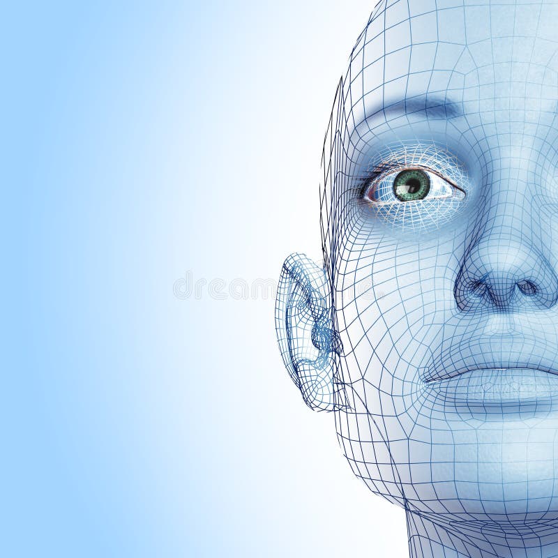 Beautiful blue girl stock illustration. Illustration of biometrics ...