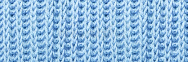 Beautiful Blue Knitted Braid Pattern of Light Wool Yarn, Seamless ...