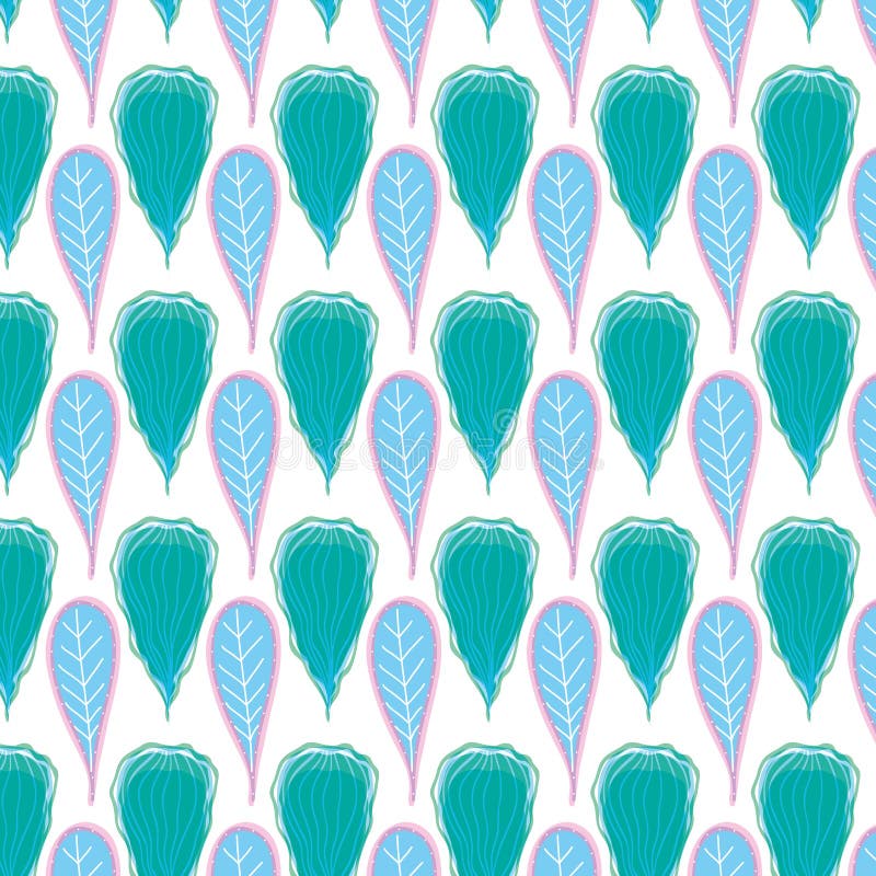 Beautiful Blue Leaves Pattern Background Stock Vector - Illustration of ...