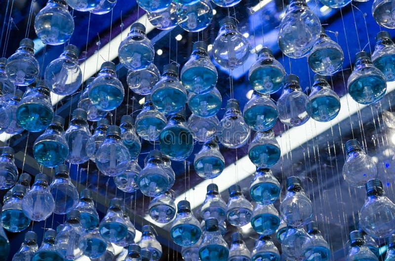 Beautiful Blue Light bulbs stock photo. Image of ecology - 42155244