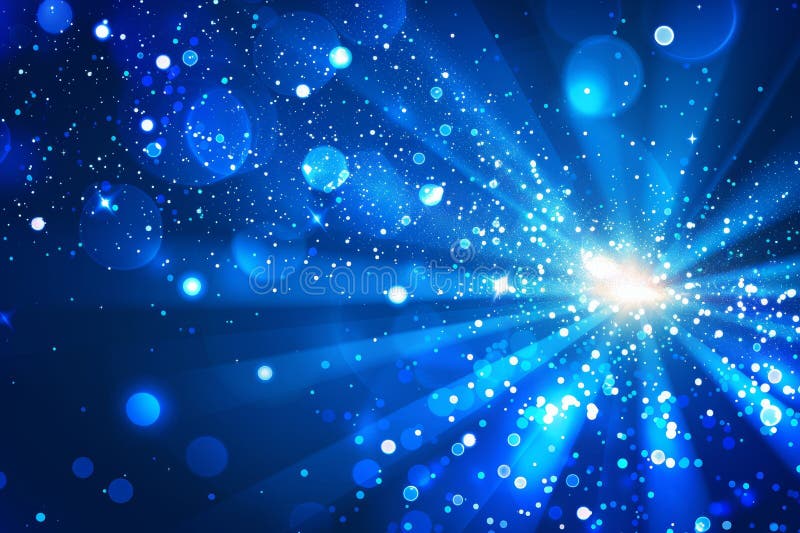 Beautiful Blue Light Burst on Dark Background with Cyan and Gold ...