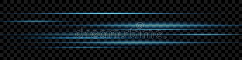 A Beautiful Blue Light Flashes. Glowing Stripes on a Transparent ...