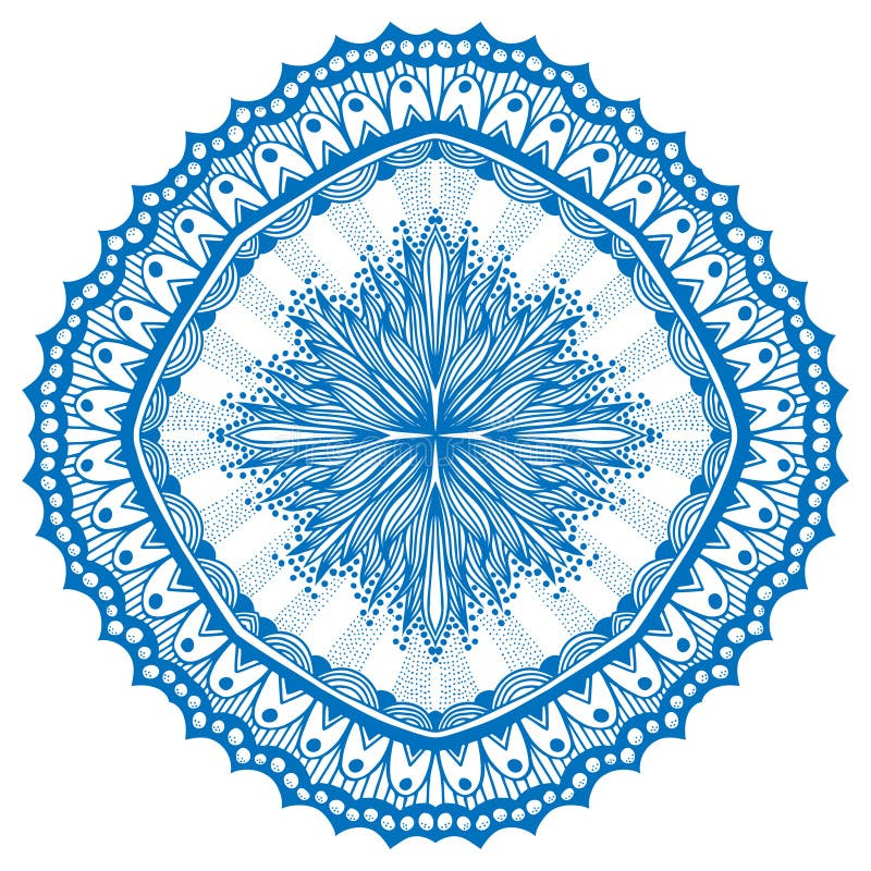 Beautiful blue mandala. stock vector. Illustration of cosmos - 75327919
