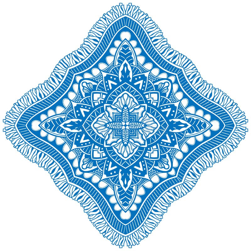 Beautiful blue mandala. stock vector. Illustration of abstract - 76823892