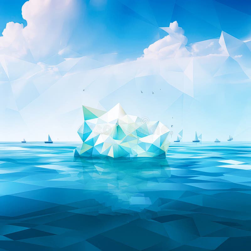 Beautiful Blue Ocean Mosaic Design with Triangular Elements Stock ...