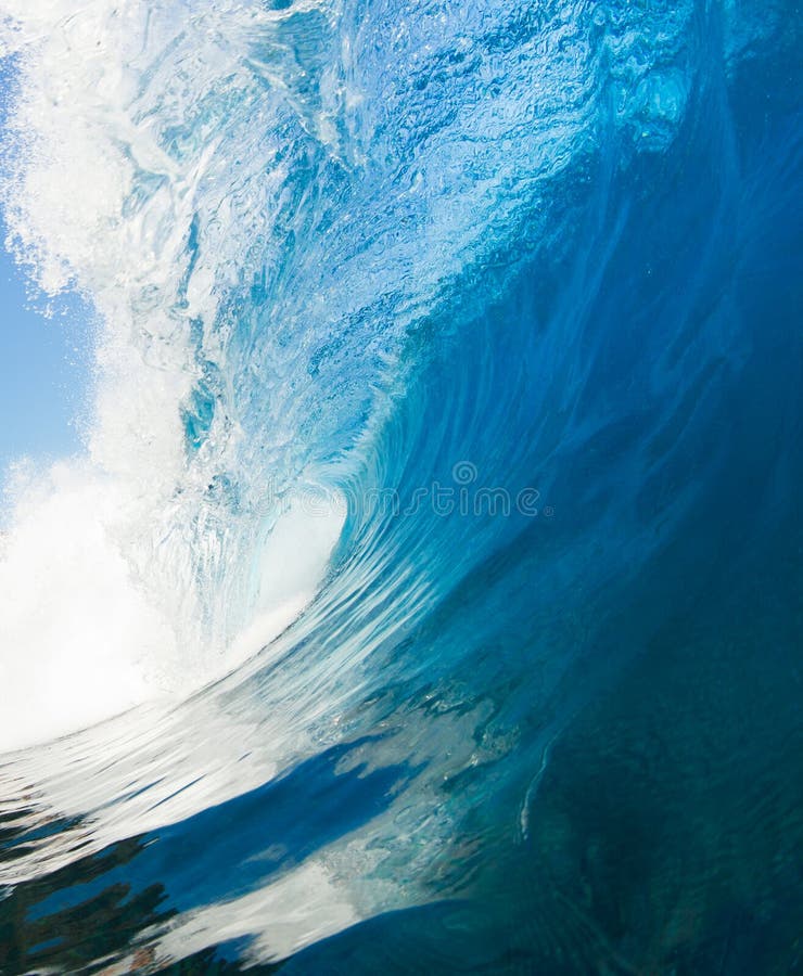 Beautiful Blue Ocean Wave stock image. Image of pure - 22656699