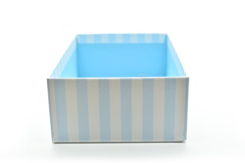 Beautiful Blue Paper Box on White Background, Package for Design Stock ...