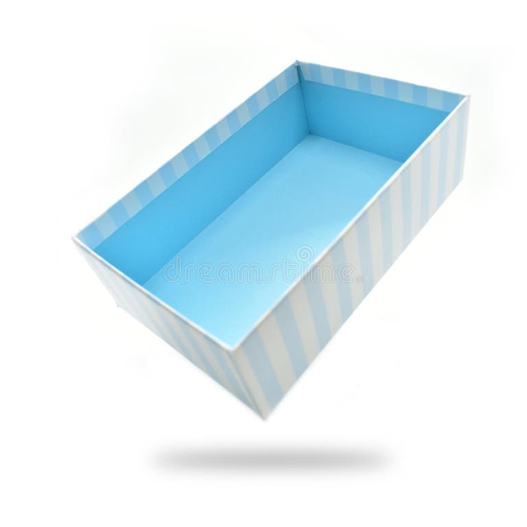 Beautiful Blue Paper Box on White Background, Package for Design Stock ...