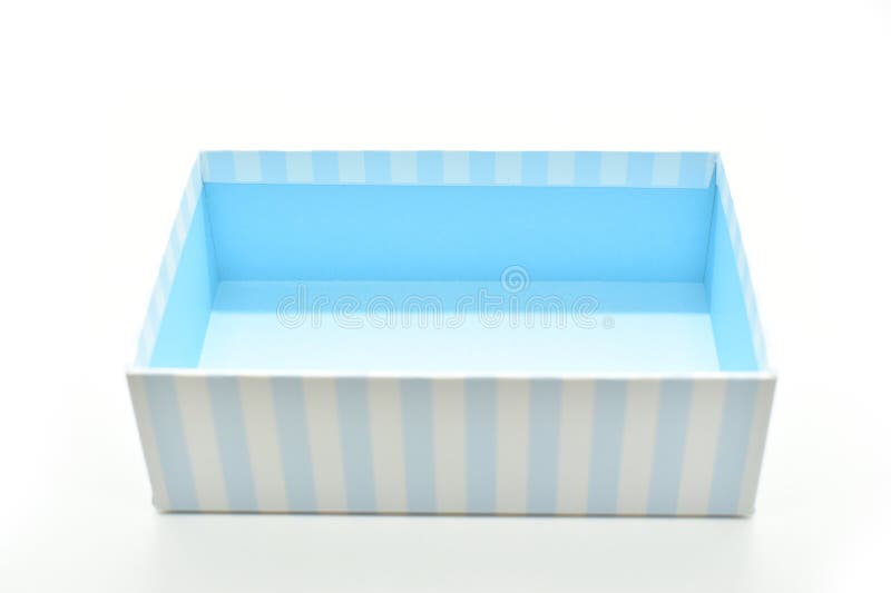 Beautiful Blue Paper Box on White Background, Package for Design Stock ...