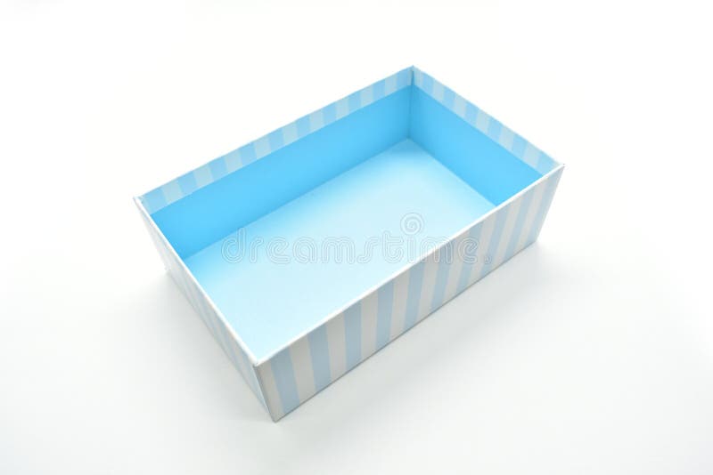 Beautiful Blue Paper Box on White Background, Package for Design Stock ...