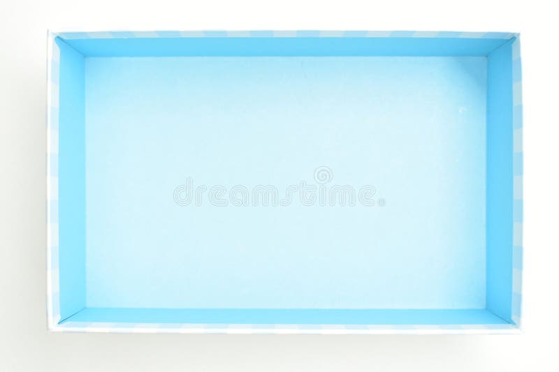 Beautiful Blue Paper Box on White Background, Package for Design Stock ...