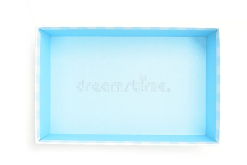 Beautiful Blue Paper Box on White Background, Package for Design Stock ...