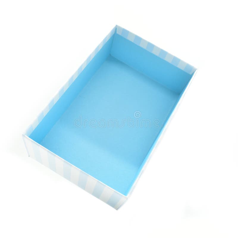Beautiful Blue Paper Box on White Background, Package for Design Stock ...