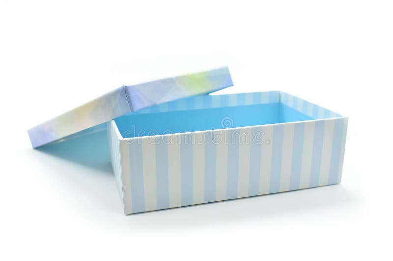 Beautiful Blue Paper Box on White Background, Package for Design Stock ...