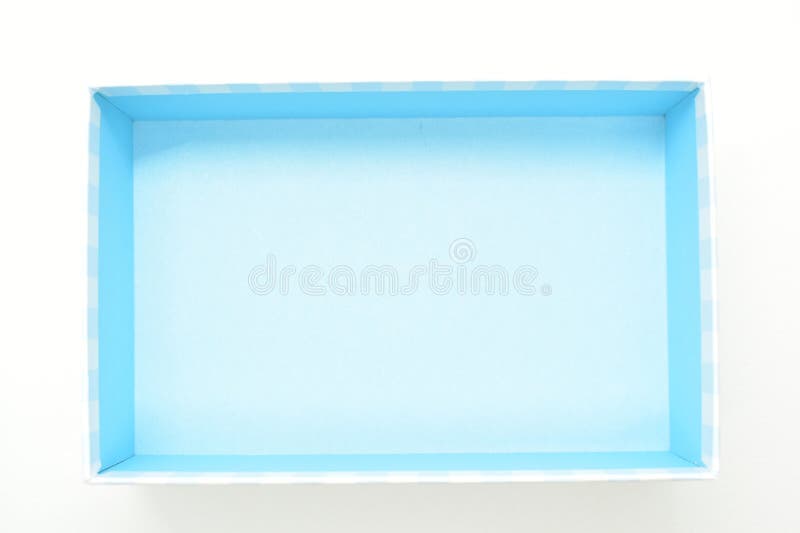 Beautiful Blue Paper Box on White Background, Package for Design Stock ...