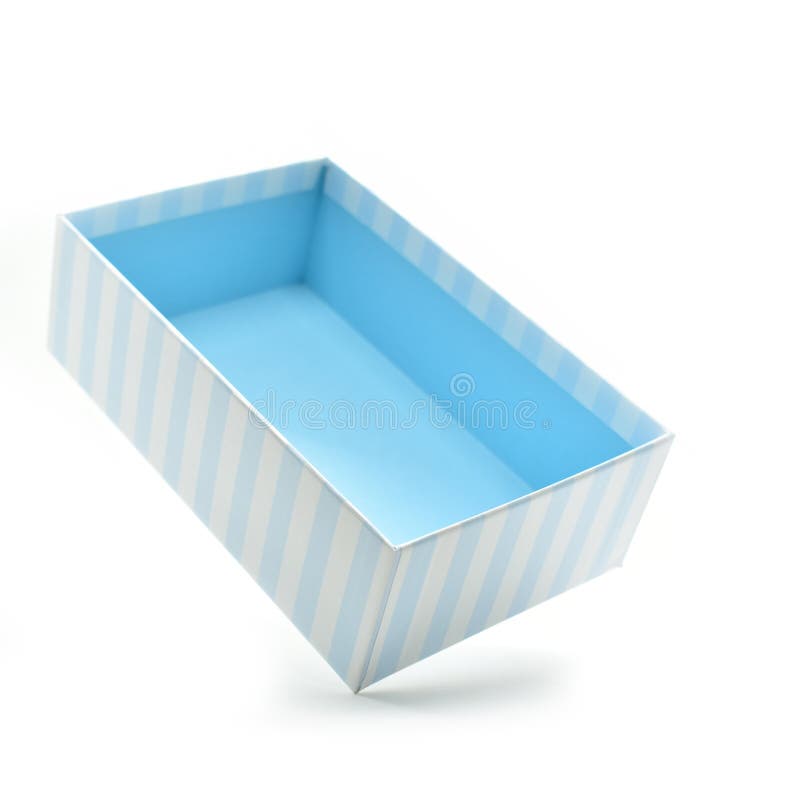 Beautiful Blue Paper Box on White Background, Package for Design Stock ...