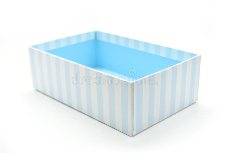 Beautiful Blue Paper Box on White Background, Package for Design Stock ...
