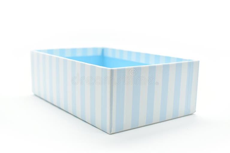 Beautiful Blue Paper Box on White Background, Package for Design Stock ...